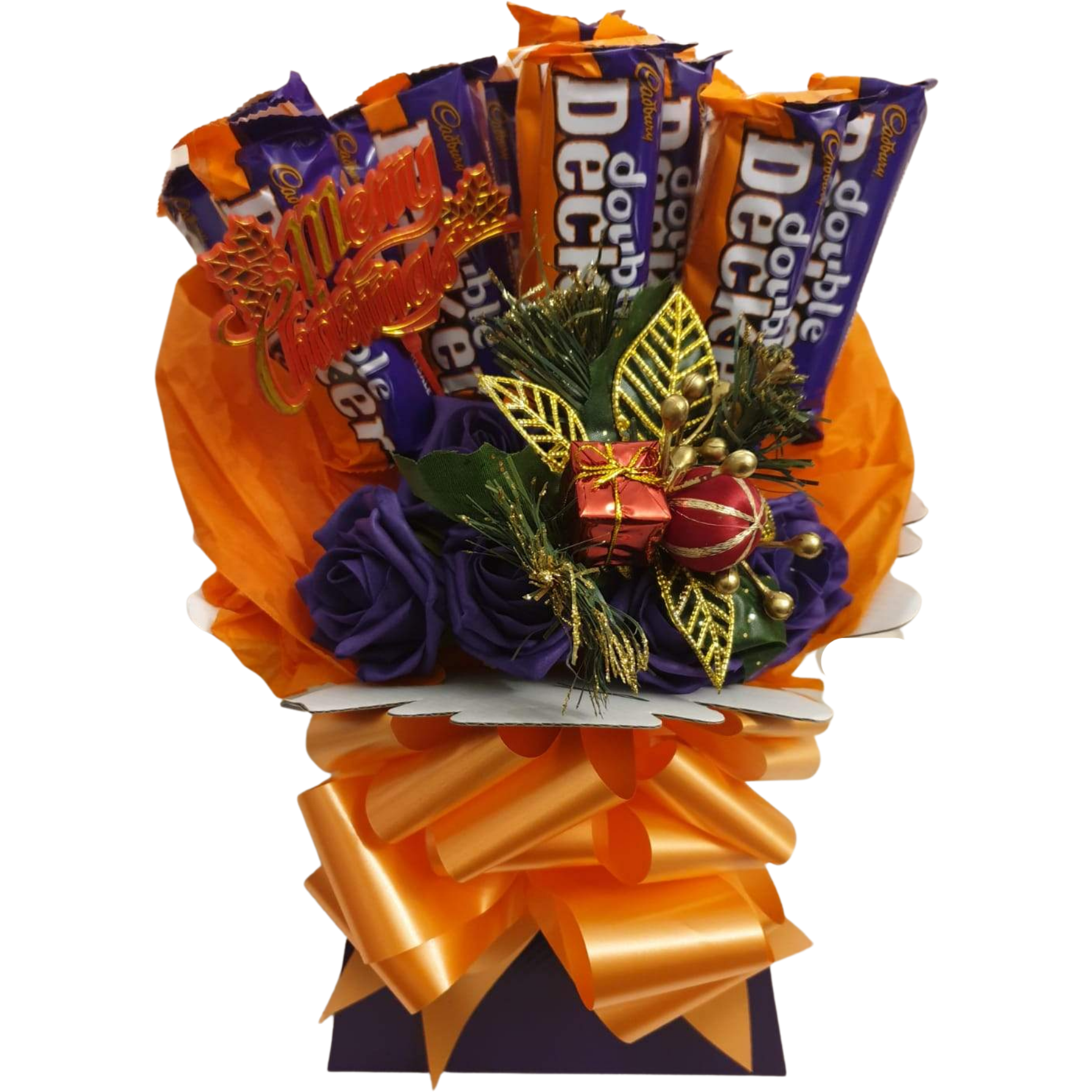 Christmas Cadburys Double Decker With Roses – Goat Gifts